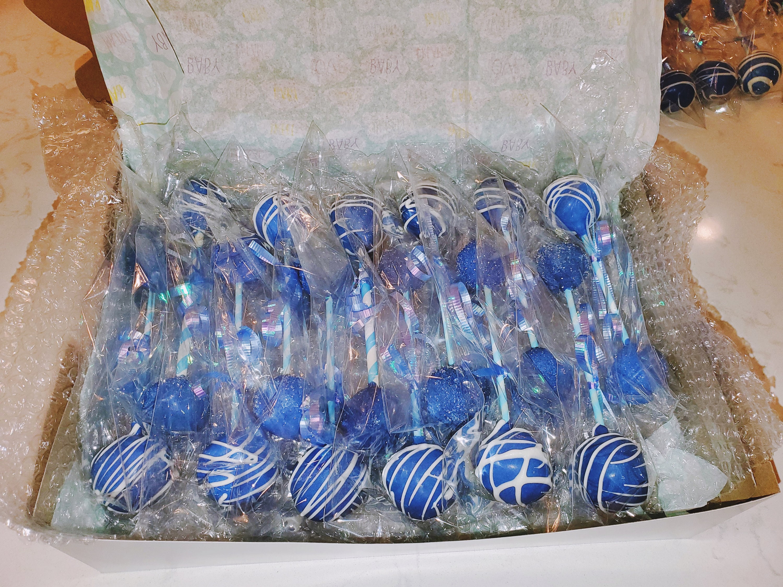 Cake Pop and Cake Pop Rattle for Baby Shower (boy) Baby Shower Favors ...