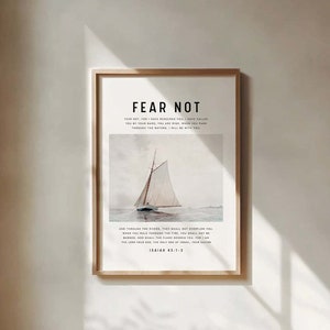 Isaiah 43:1-3 NKJV Fear Not Bible Verse Wall Art, Christian Wall Art ...