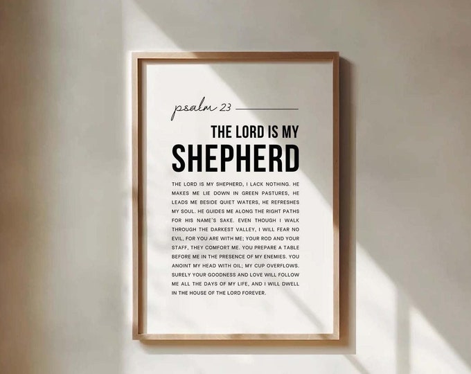 Psalm 23 Poster. Bible Art. DIGITAL DOWNLOAD. Psalm 23 Wall Art. Psalm ...