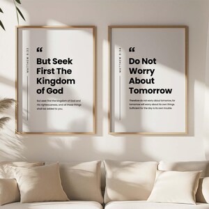 Matthew 6:33-34 Seek First the Kingdom of God, Set of 2 Bible Verse ...
