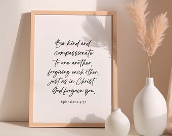 Ephesians 4:32 Be Kind Scripture Print - Etsy