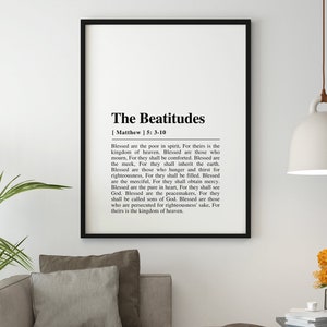 The Beatitudes Matthew 5:3-10 NKJV, Christian Home Décor, Bible Verse ...