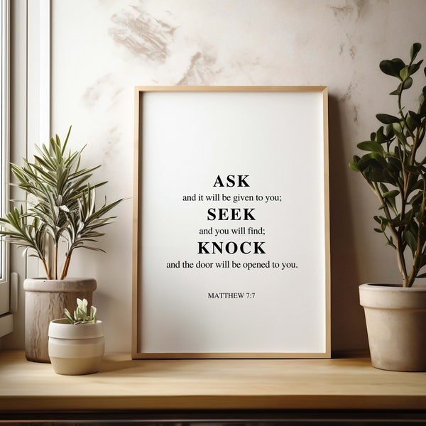 Matthew 7 7 - Etsy