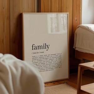 Family Definition Wall Art, Family Quote Printable, Family Meaning ...