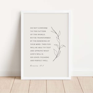 Romans 12:2 Do Not Conform to the Pattern of This World Wall Art, Bible ...