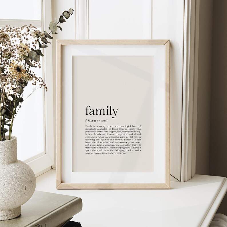 Family Definition Wall Art, Family Quote Printable, Family Meaning ...