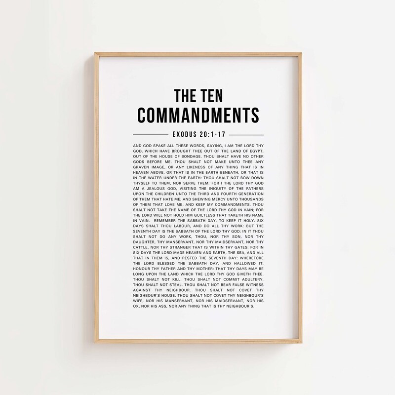 Ten Commandments Poster - Etsy