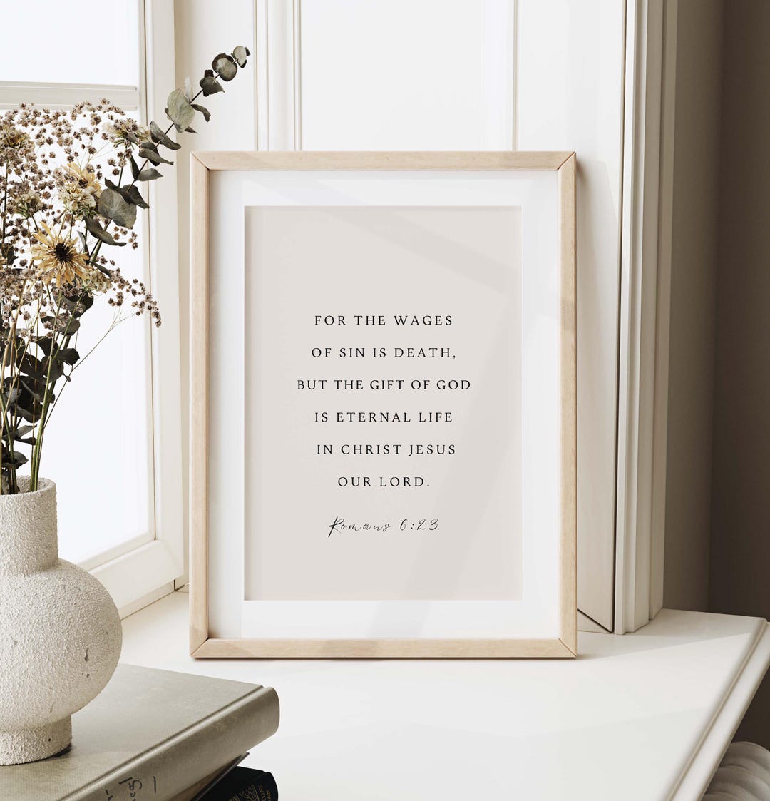 Romans 6:23 the Gift of God is Eternal Life, Scripture Print, Christian ...