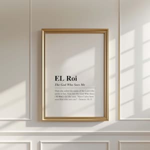 El Roi Wall Art Printable, Names of God, the God Who Sees Me, El Roi ...