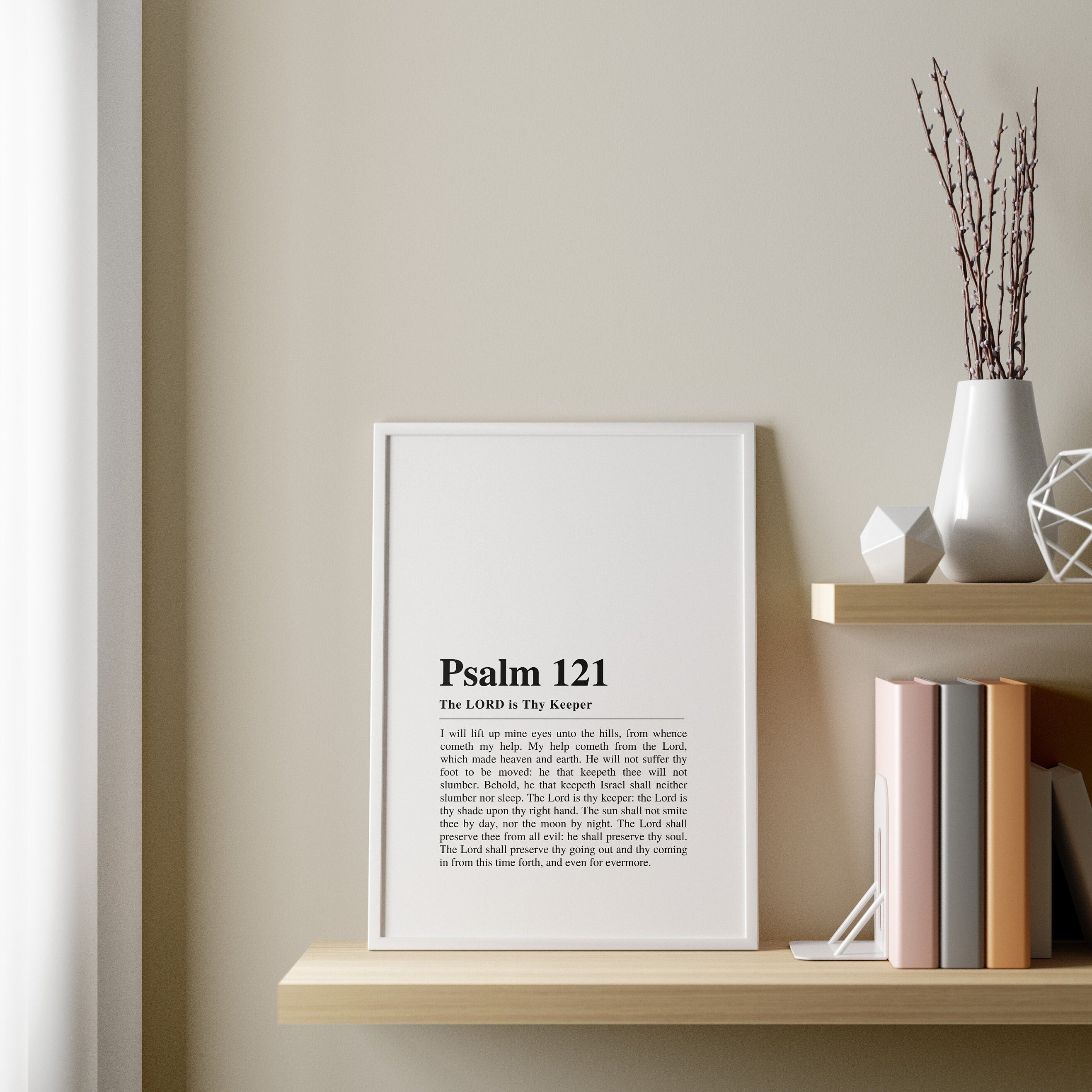 Psalm 121 KJV the LORD is Thy Keeper Bible Verse Wall Art, Christian ...
