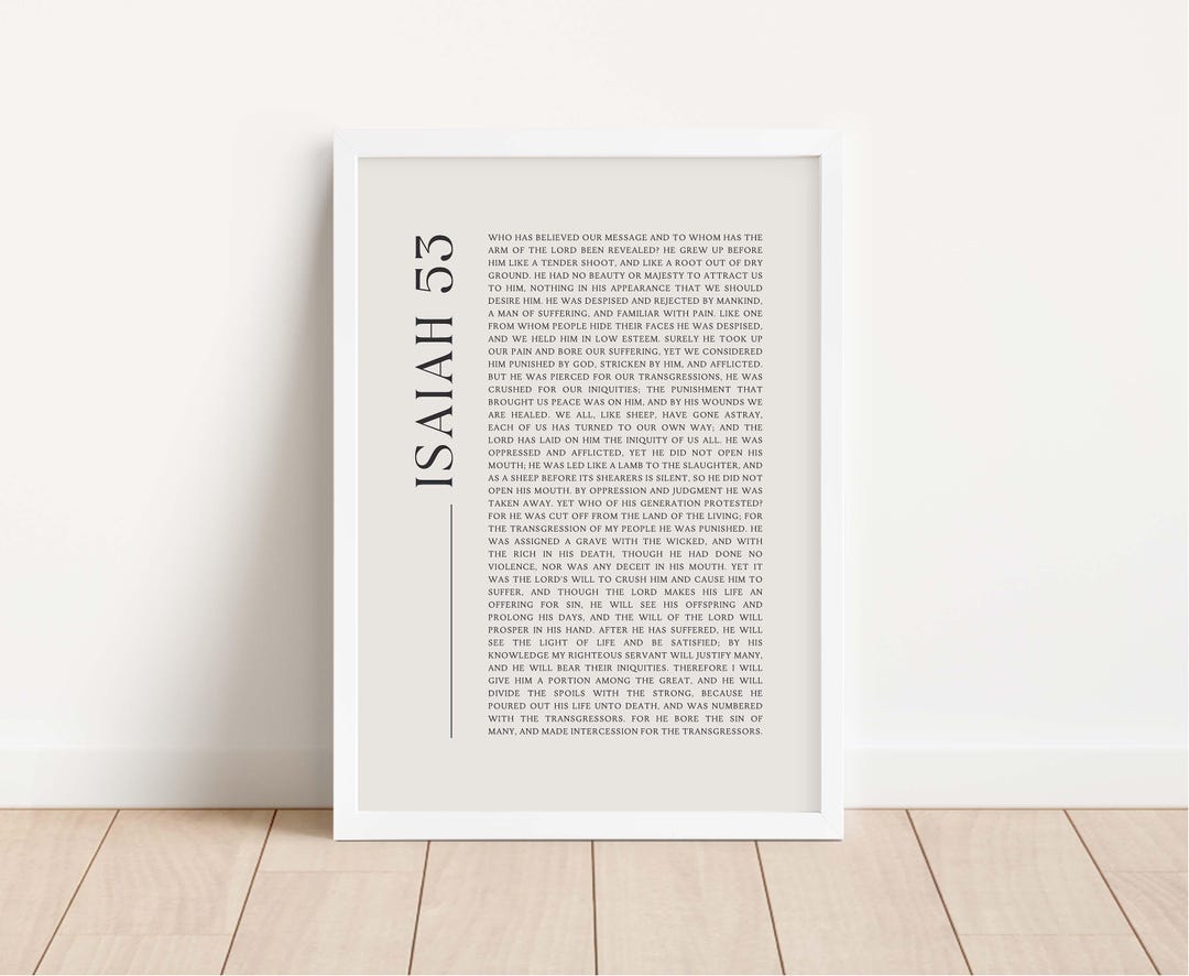 Isaiah 53 Scripture Print: Christian Wall Art (digital Download) - Etsy