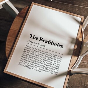 The Beatitudes Matthew 5:3-10 NKJV, Christian Home Décor, Bible Verse ...