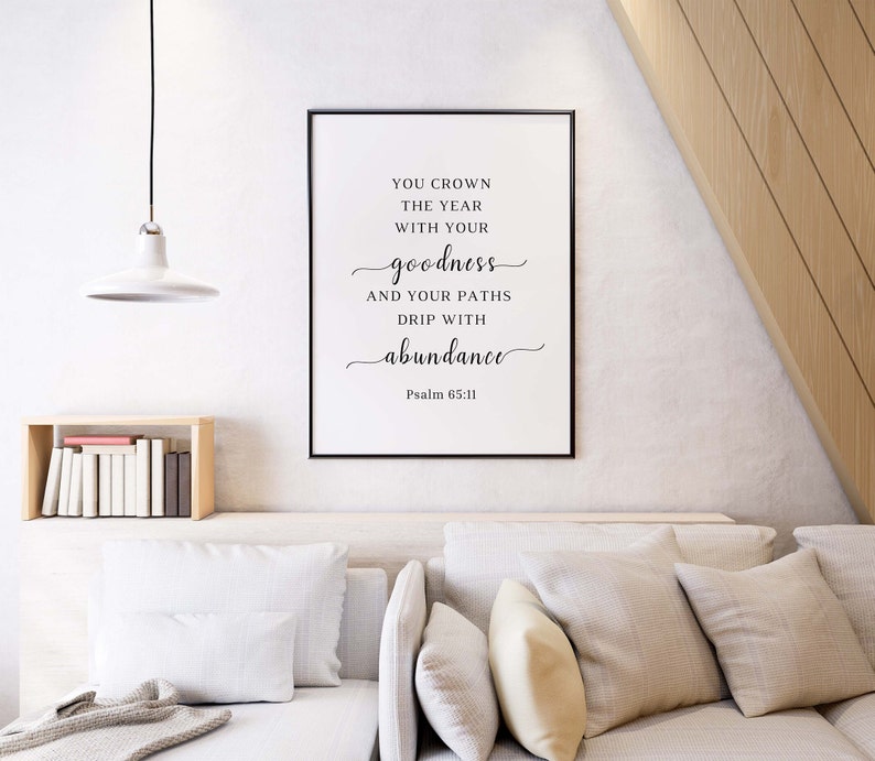 Psalm 65:11 NKJV You Crown the Year With Your Goodness, New Year Wall ...