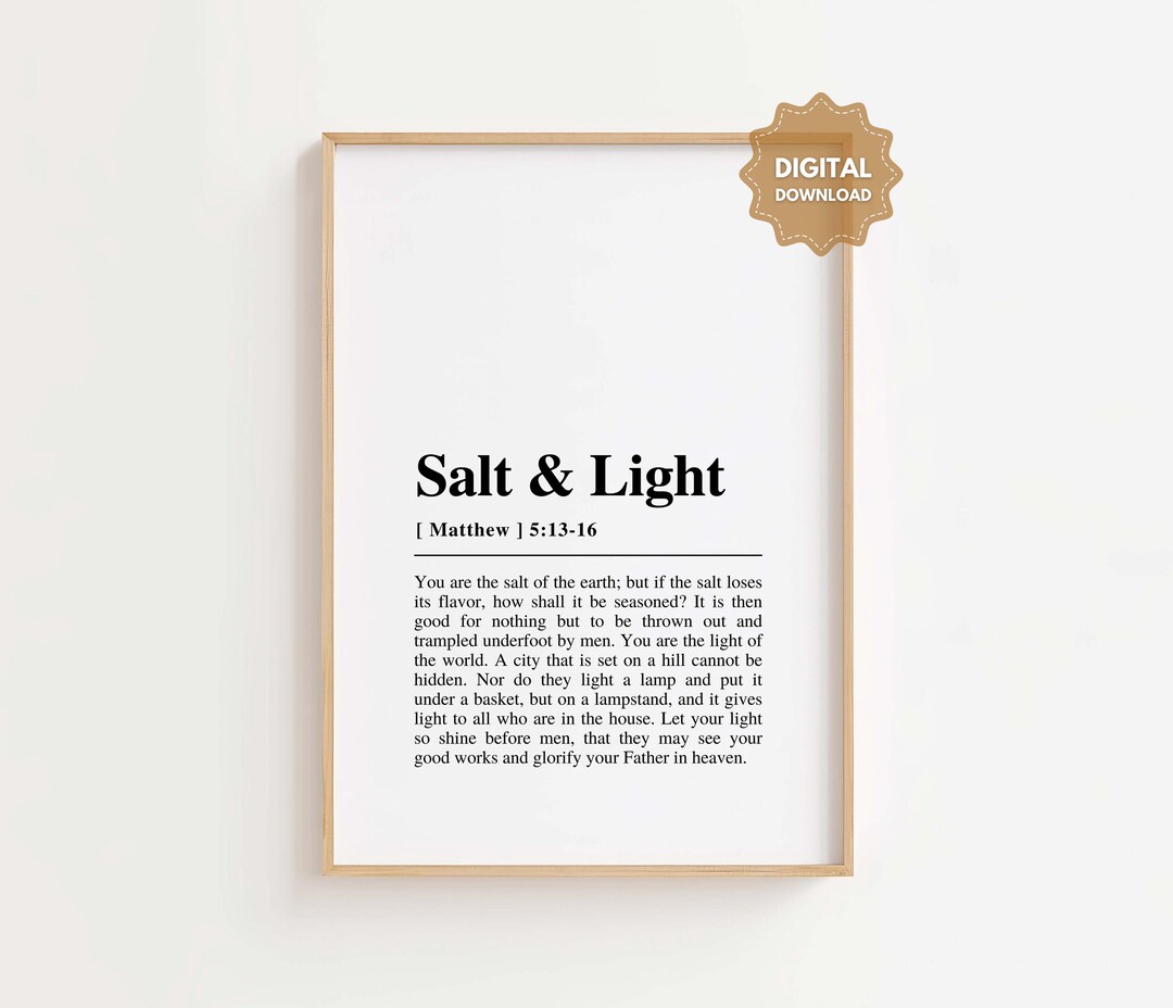 Salt and Light Bible Verse Print: Christian Home Decor (digital ...