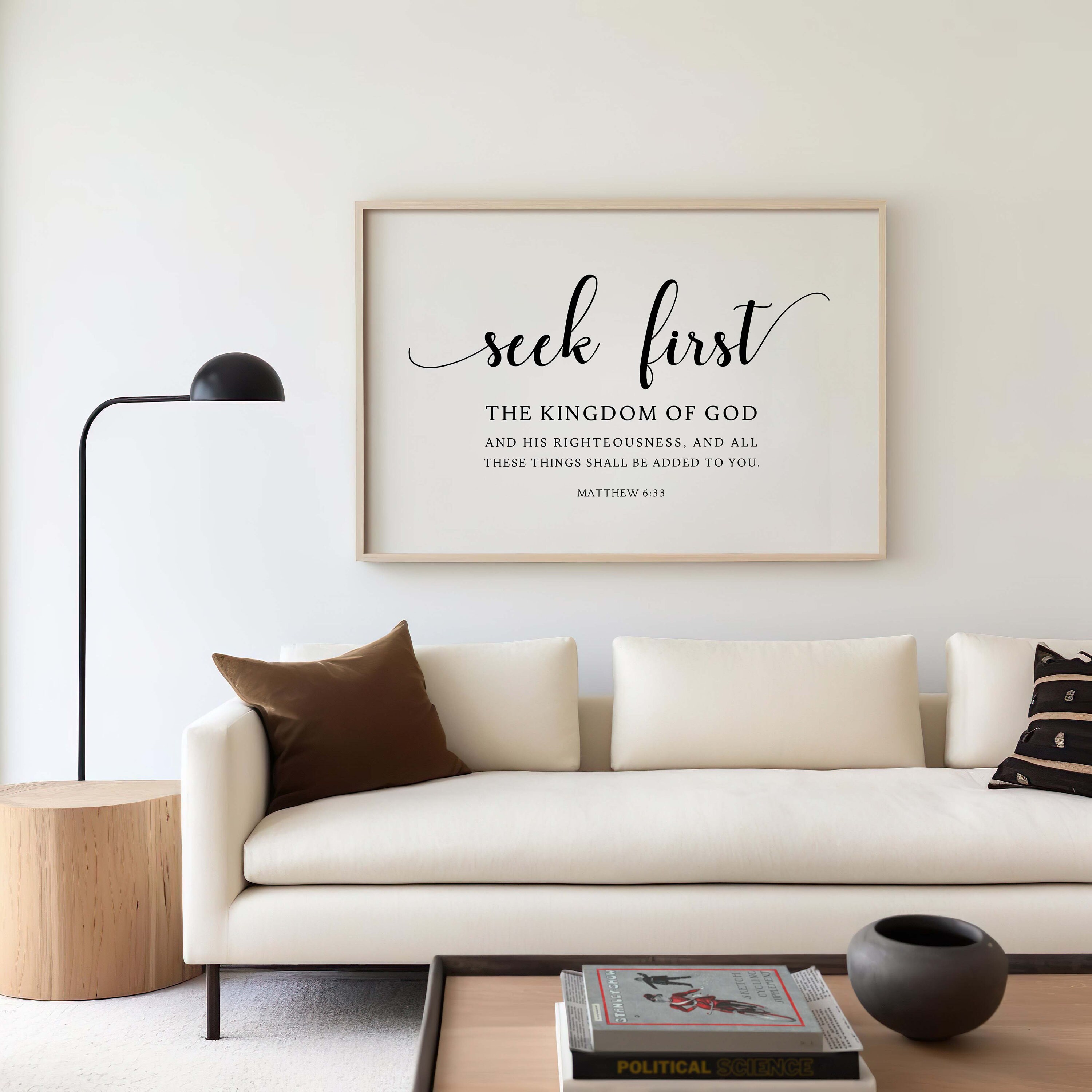 Matthew 6:33 Seek First the Kingdom of God, Bible Verse Wall Art ...