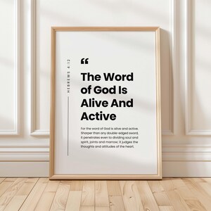 Hebrews 4:12 NIV for the Word of God is Alive and Active, Bible Verse ...