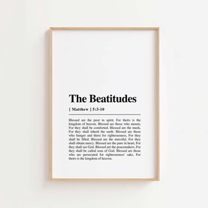 The Beatitudes Matthew 5:3-10 NKJV, Christian Home Décor, Bible Verse ...