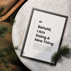 Isaiah 43:19 ESV Behold, I Am Doing a New Thing, Bible Verse Wall Art ...