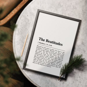 The Beatitudes Matthew 5:3-10 NKJV, Christian Home Décor, Bible Verse ...