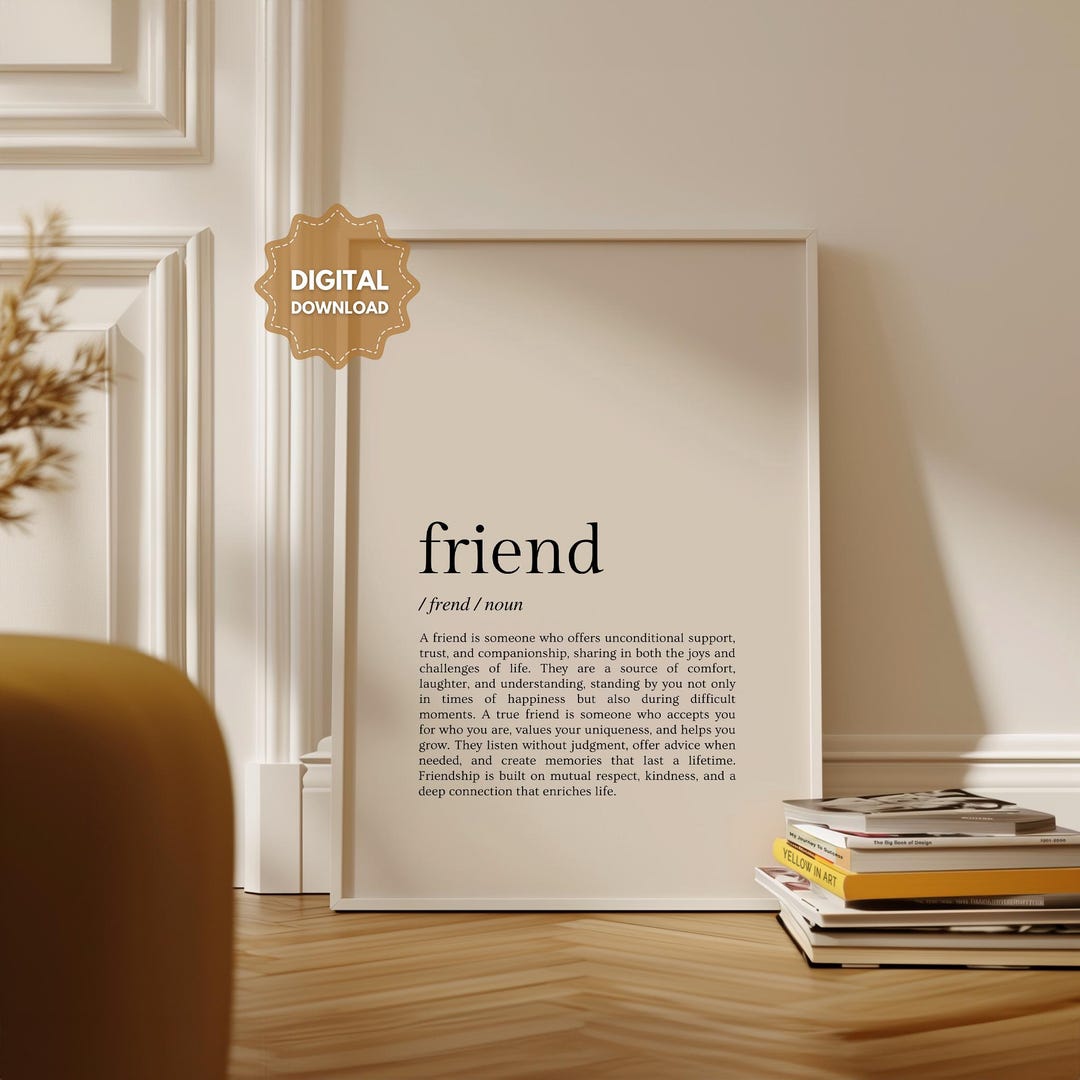 Friend Definition Print, Friend Birthday Gifts, Gifts for Friends ...