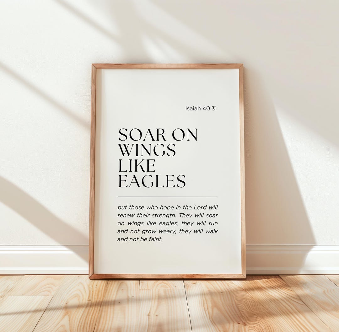Isaiah 40:31 Wall Art Printable, Soar on Wings Like Eagles, Bible Verse ...