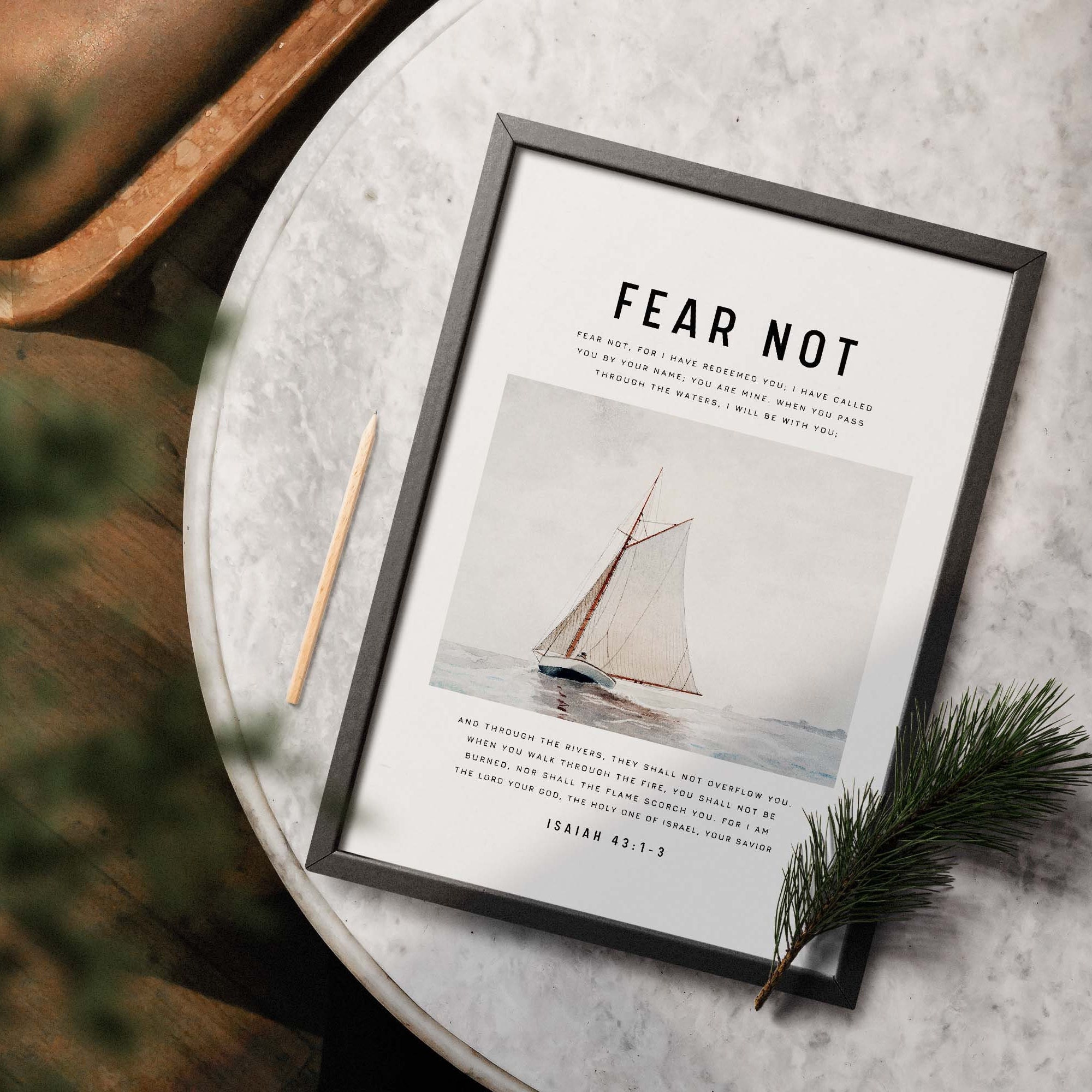 Isaiah 43:1-3 NKJV Fear Not Bible Verse Wall Art, Christian Wall Art ...