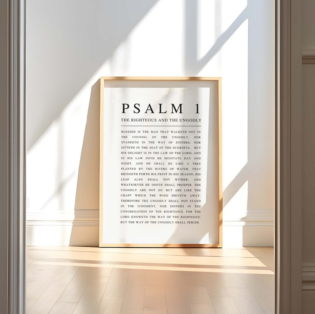 Psalm 1 KJV Wall Art, Blessed is the Man, Bible Verse Printable ...