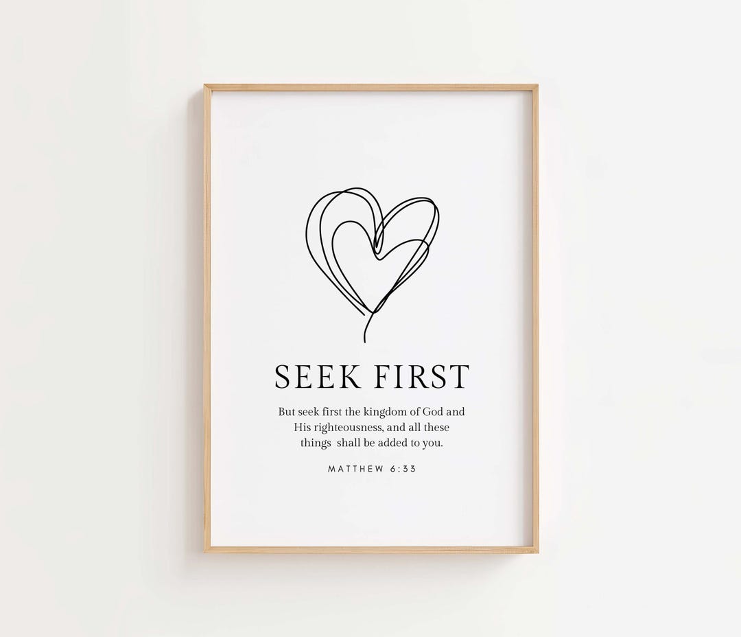 Matthew 6:33 Seek First the Kingdom of God, Bible Verse Wall Art ...