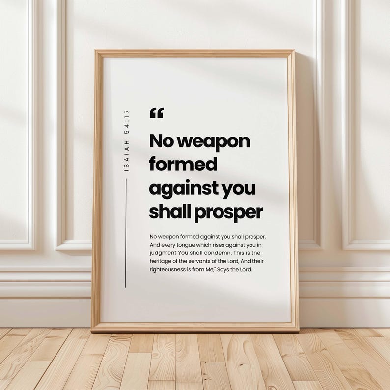 Isaiah 54:17 NKJV No Weapon Formed Against You Shall Prosper, Christian ...