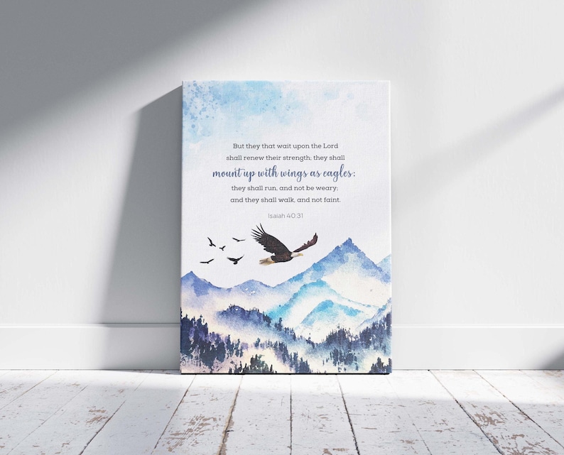 Isaiah 40:31 KJV Mount up With Wings as Eagles, Christian Wall Art Printable, Bible Verse Wall ...