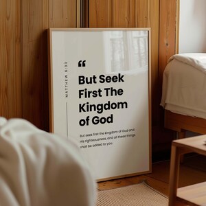 Matthew 6:33 Seek First the Kingdom of God, Bible Verse Wall Art ...