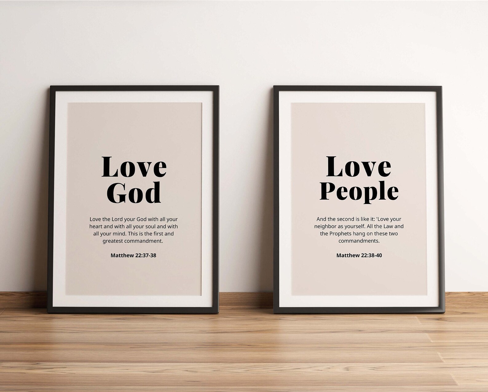 Matthew 22:36-40 NKJV Love God Love People, Bible Verse Wall Art ...