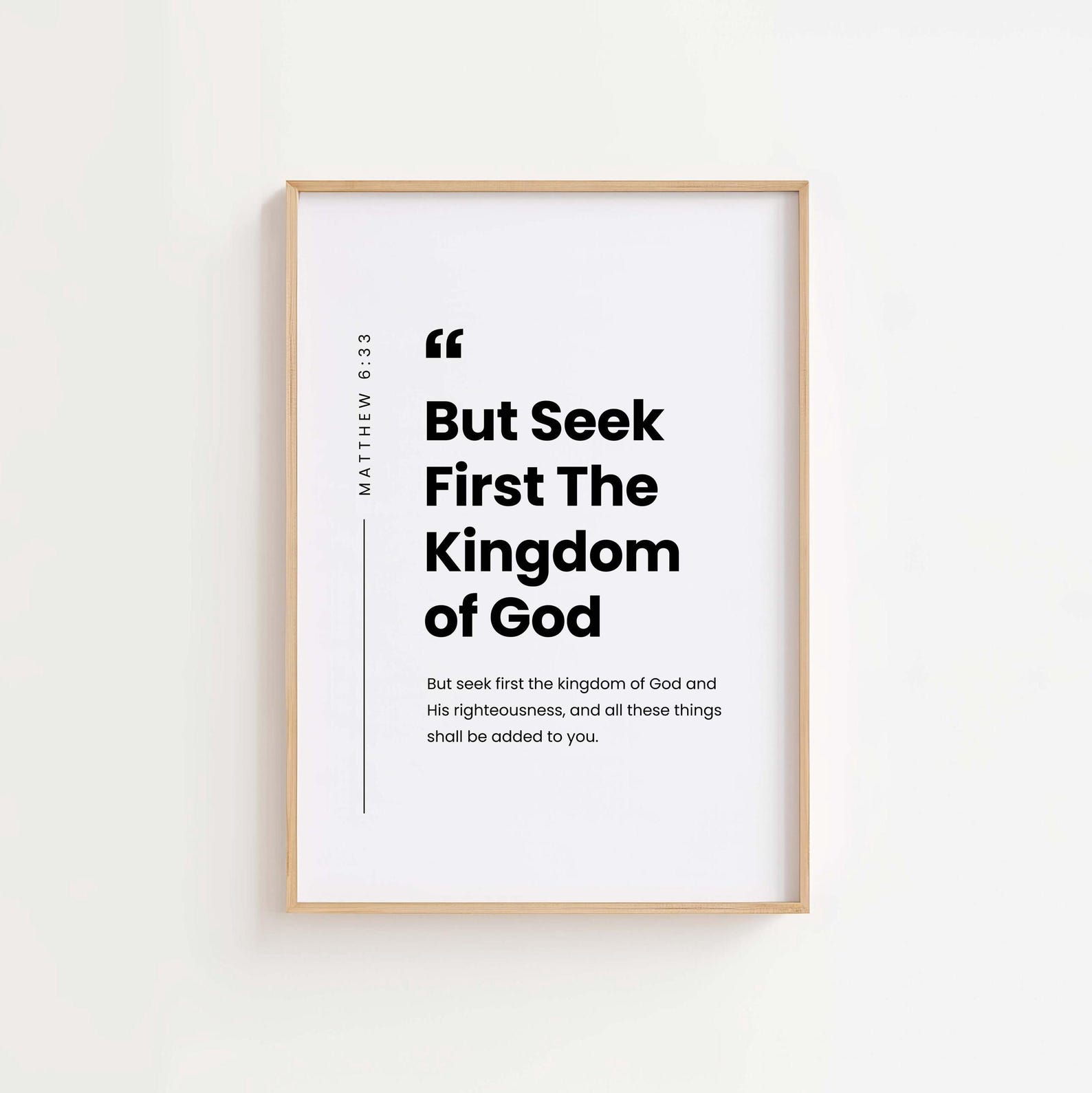 Matthew 6:33 Seek First the Kingdom of God, Bible Verse Wall Art ...