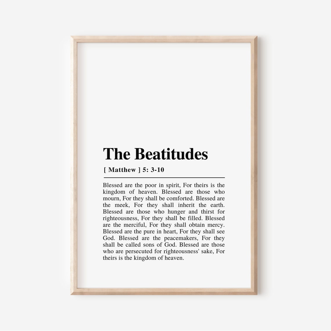 The Beatitudes Matthew 5:3-10 NKJV Christian Home Décor - Etsy