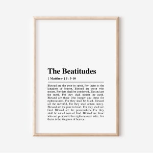 The Beatitudes Matthew 5:3-10 NKJV, Christian Home Décor, Bible Verse ...