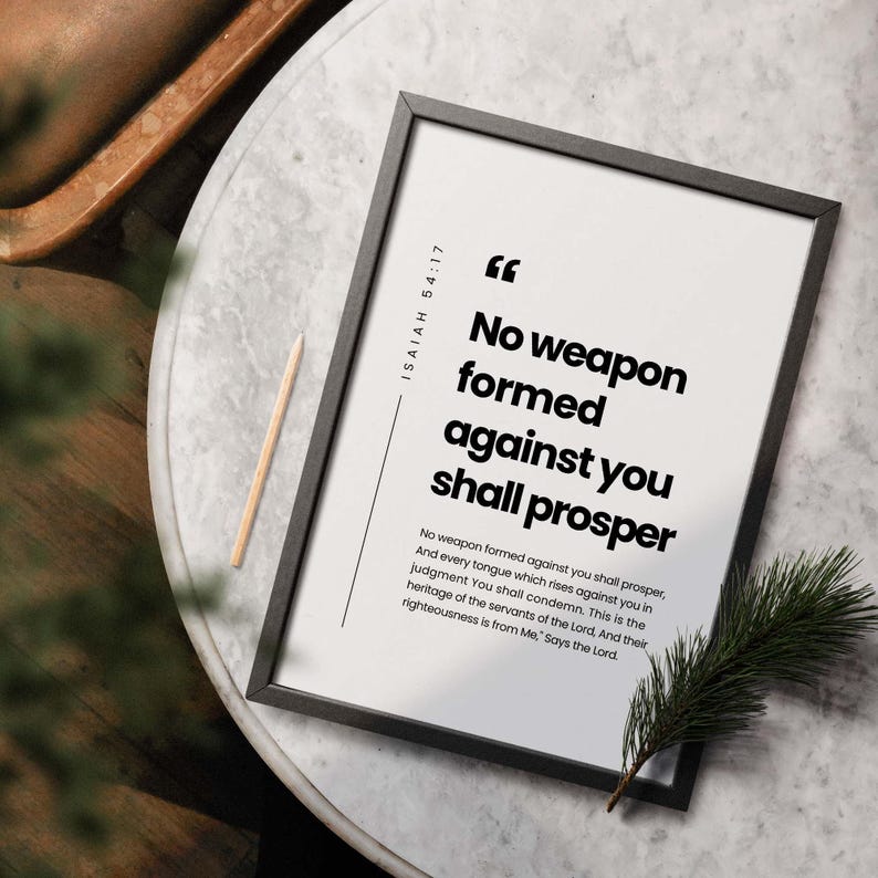 Isaiah 54:17 NKJV No Weapon Formed Against You Shall Prosper, Christian ...
