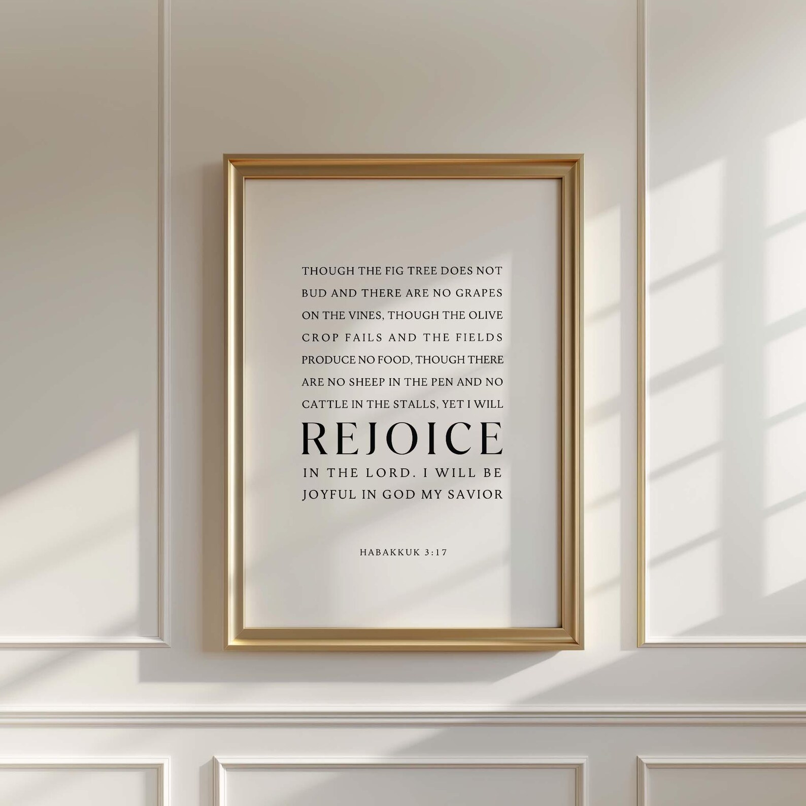 Habakkuk 3:17-19 NIV Bible Verse Wall Art, yet I Will Rejoice in the ...