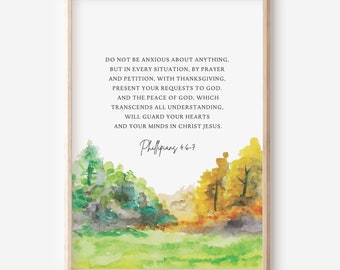 Do Not Be Anxious About Anything Philippians 4:6-7 - Etsy