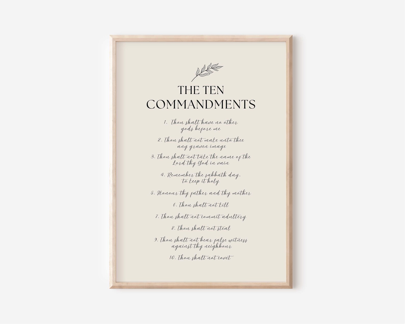 The Ten Commandments Wall Art KJV Print, Exodus 20:3-17, Scripture ...