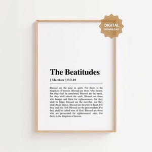The Beatitudes Matthew 5:3-10 NKJV, Christian Home Décor, Bible Verse ...