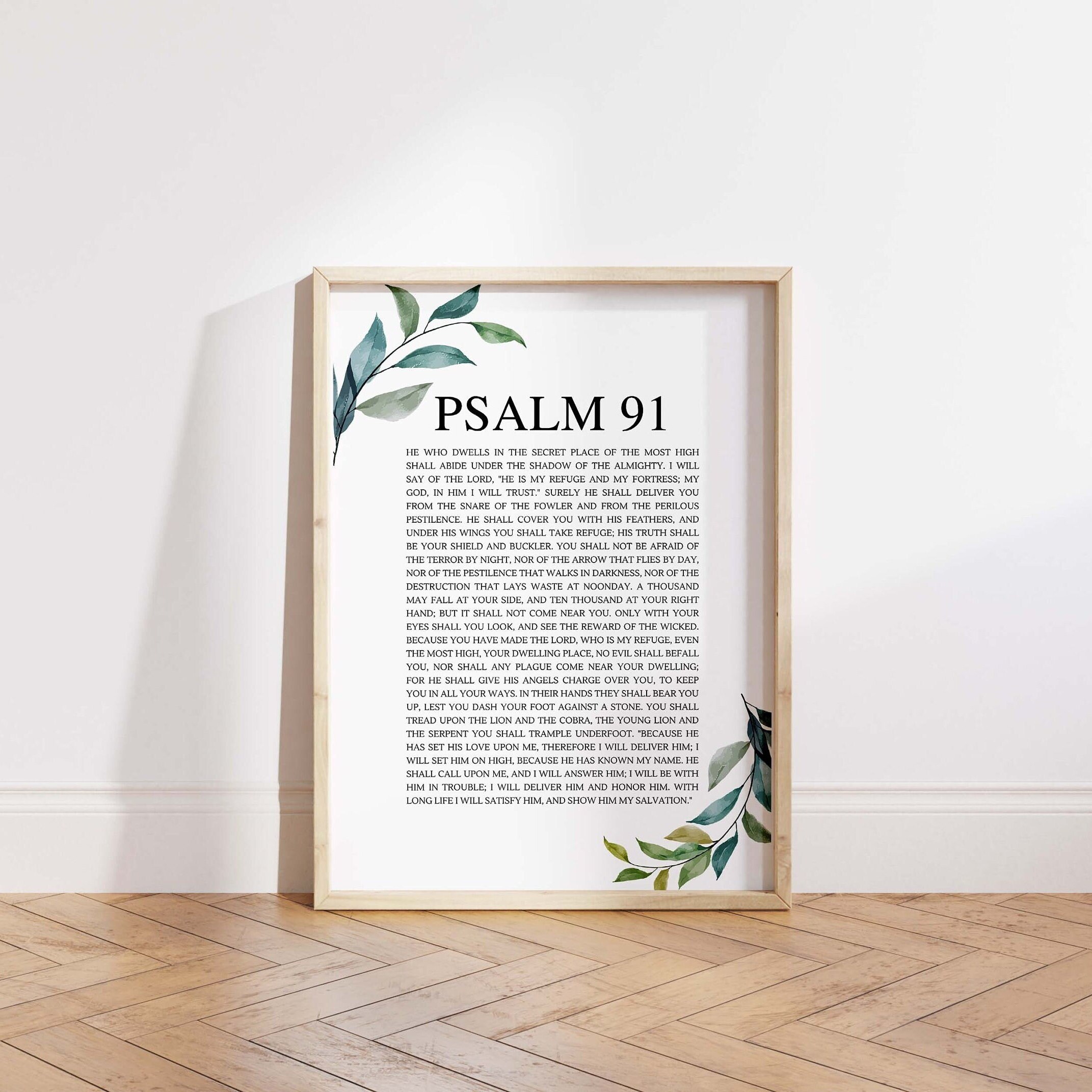 Psalm 91 NKJV Wall Art, Christian Home Décor, Christian Wall Art ...