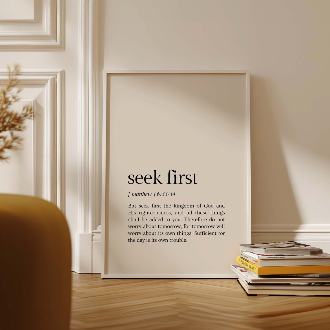 Matthew 6:33-34 Seek First the Kingdom of God, Bible Verse Wall Art ...