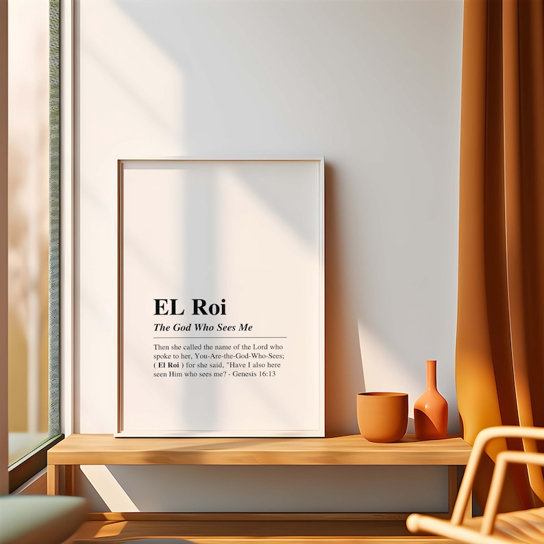 Arte mural imprimible de El Roi, Nombres de Dios, El Dios que me ve ...