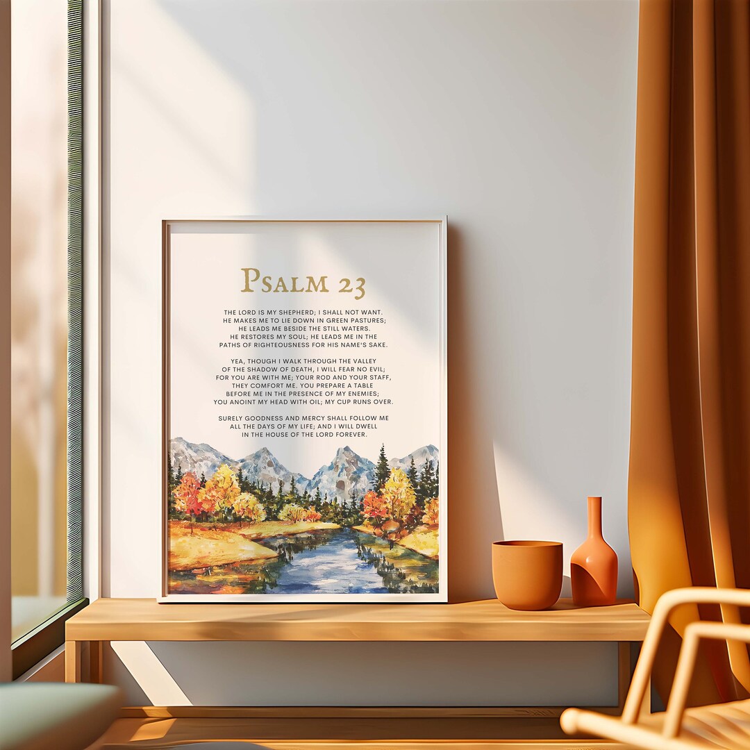 Psalm 23 NKJV the Lord is My Shepherd, Christian Home Décor, Bible ...
