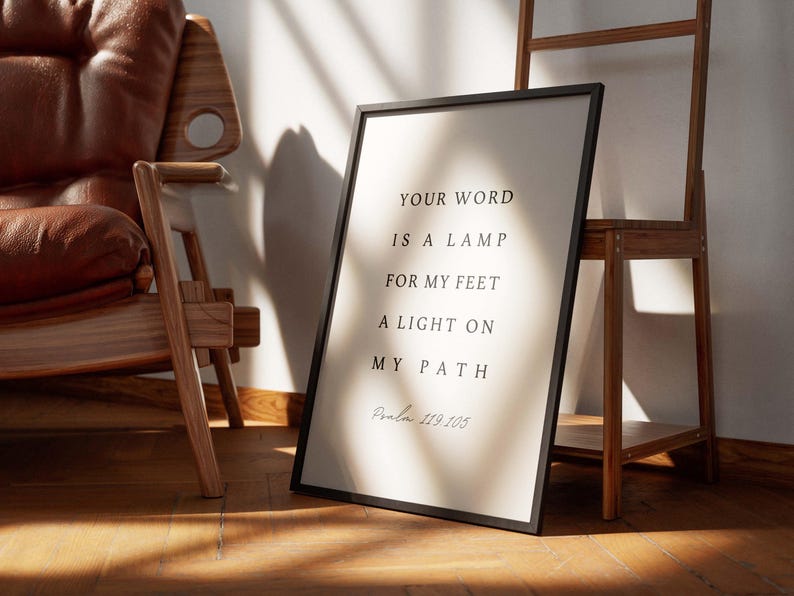 Psalm 119:105 Your Word is a Lamp for My Feet, Bible Verse Wall Art ...
