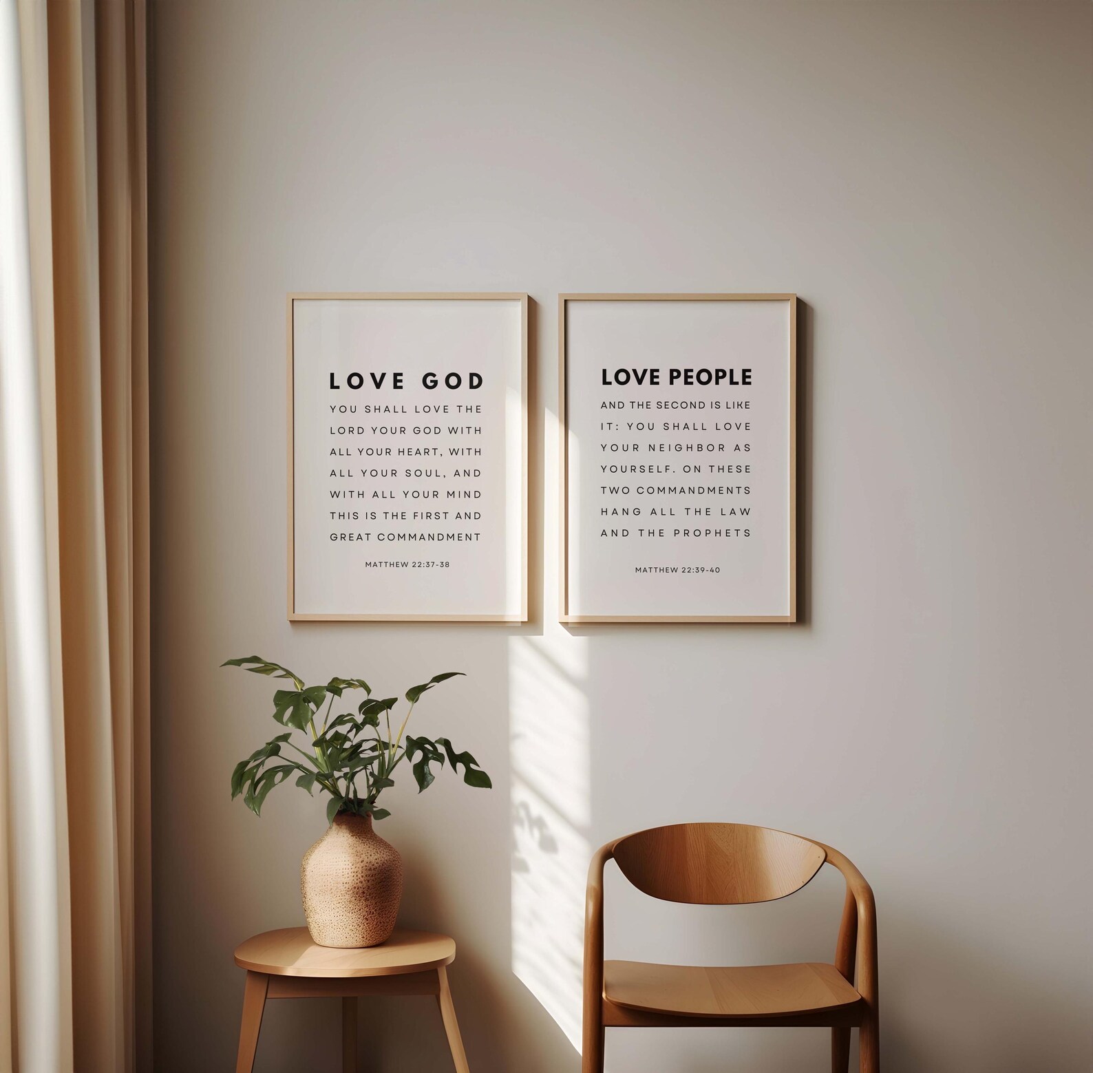 Matthew 22:36-40 NKJV Love God Love People, Bible Verse Wall Art ...