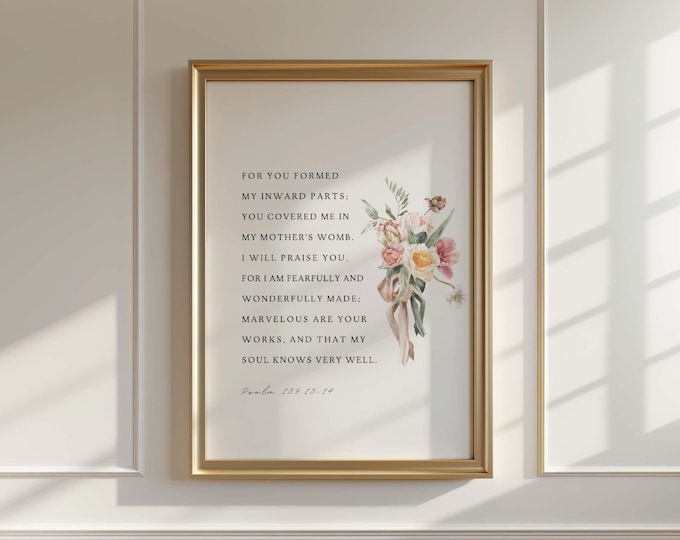 Psalm 139:14 I Am Fearfully and Wonderfully Made Rolled Poster 5x7 to ...