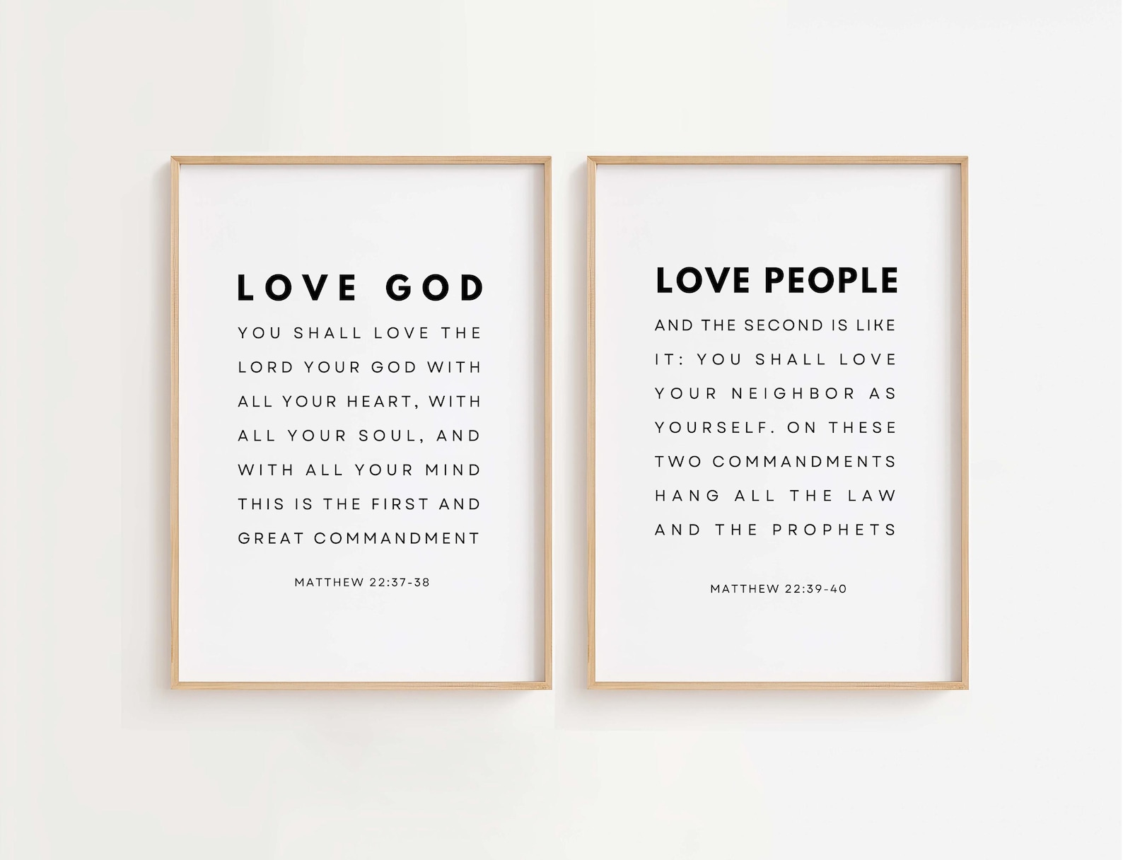 Matthew 22:36-40 NKJV Love God Love People, Bible Verse Wall Art ...