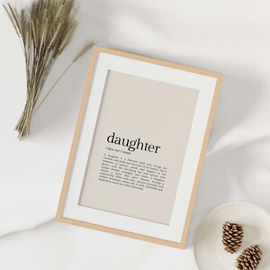 Daughter Definition Print, Daughter Wall Art, Daughter Wall Quote ...