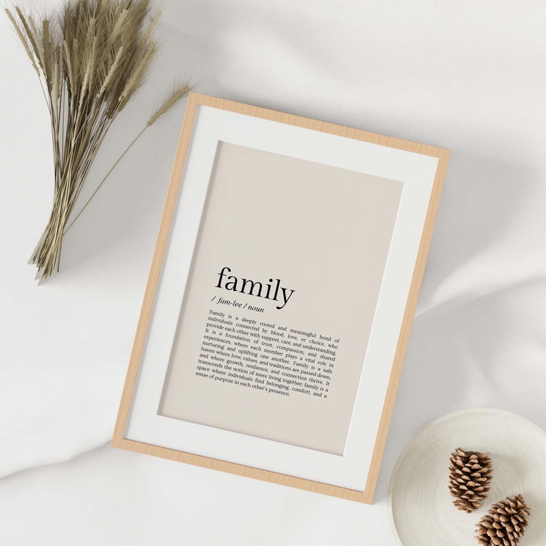Family Definition Wall Art, Family Quote Printable, Family Meaning ...